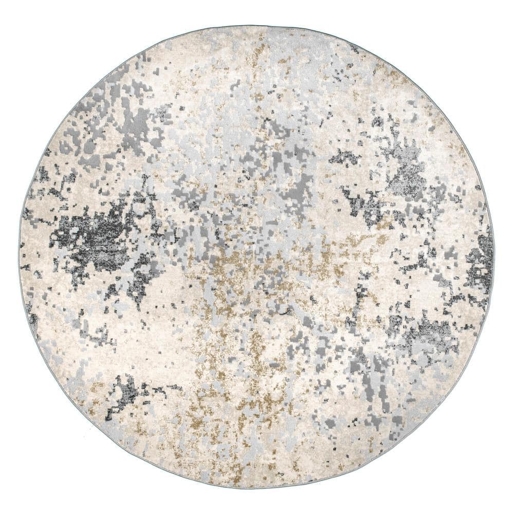 nuLOOM Chastin Beige 8 ft. Abstract Round Rug ERTR07A-R808 - The Home Depot
