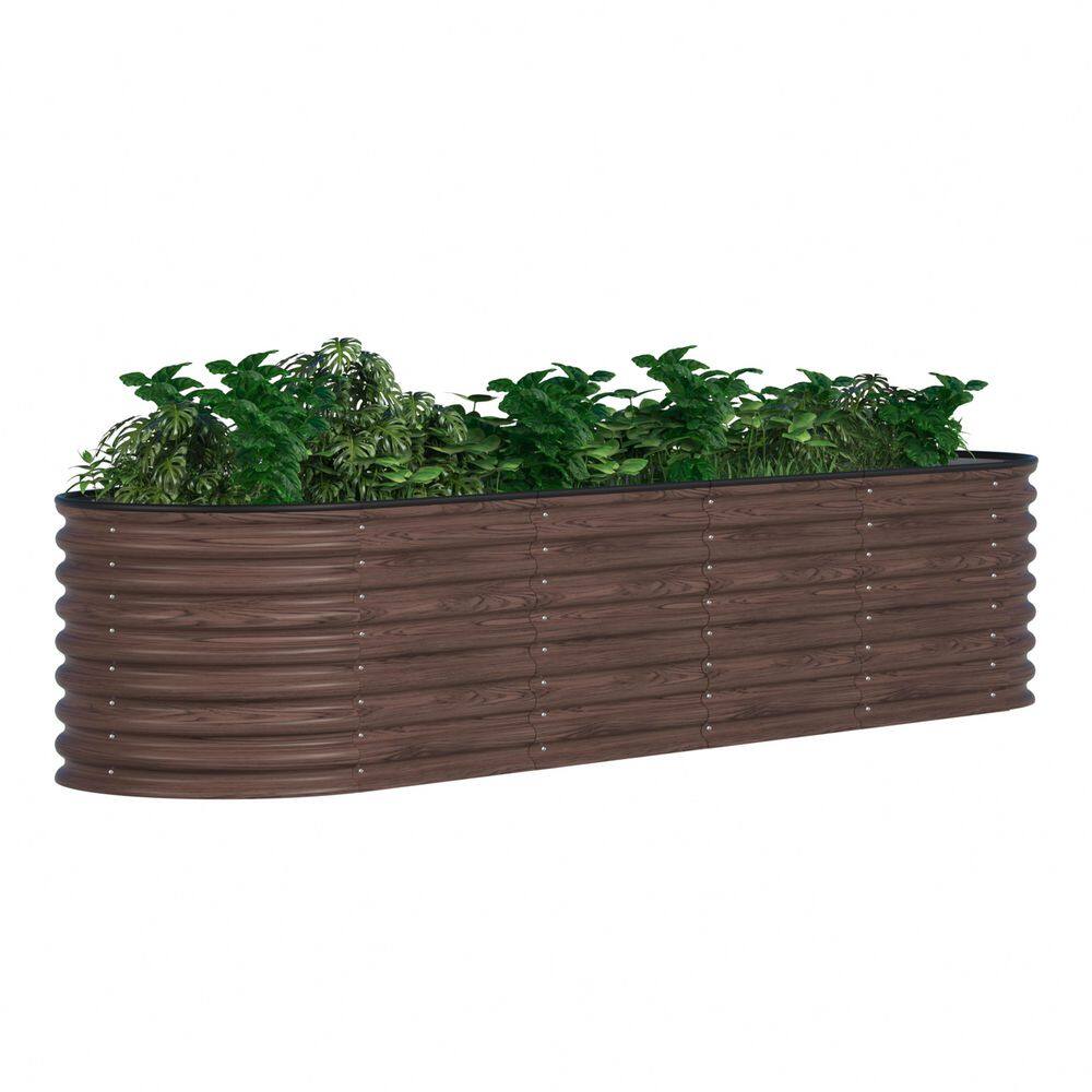 VEIKOUS 8 ft. x 4 ft. x 2 ft. Galvanized Steel Raised Garden Bed ...