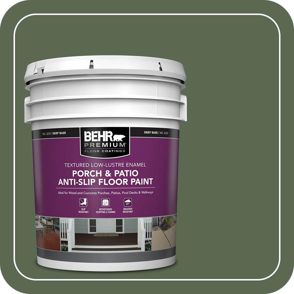 BEHR PREMIUM 5 gal. #S390-7 Trailing Vine Textured Low-Lustre Enamel ...