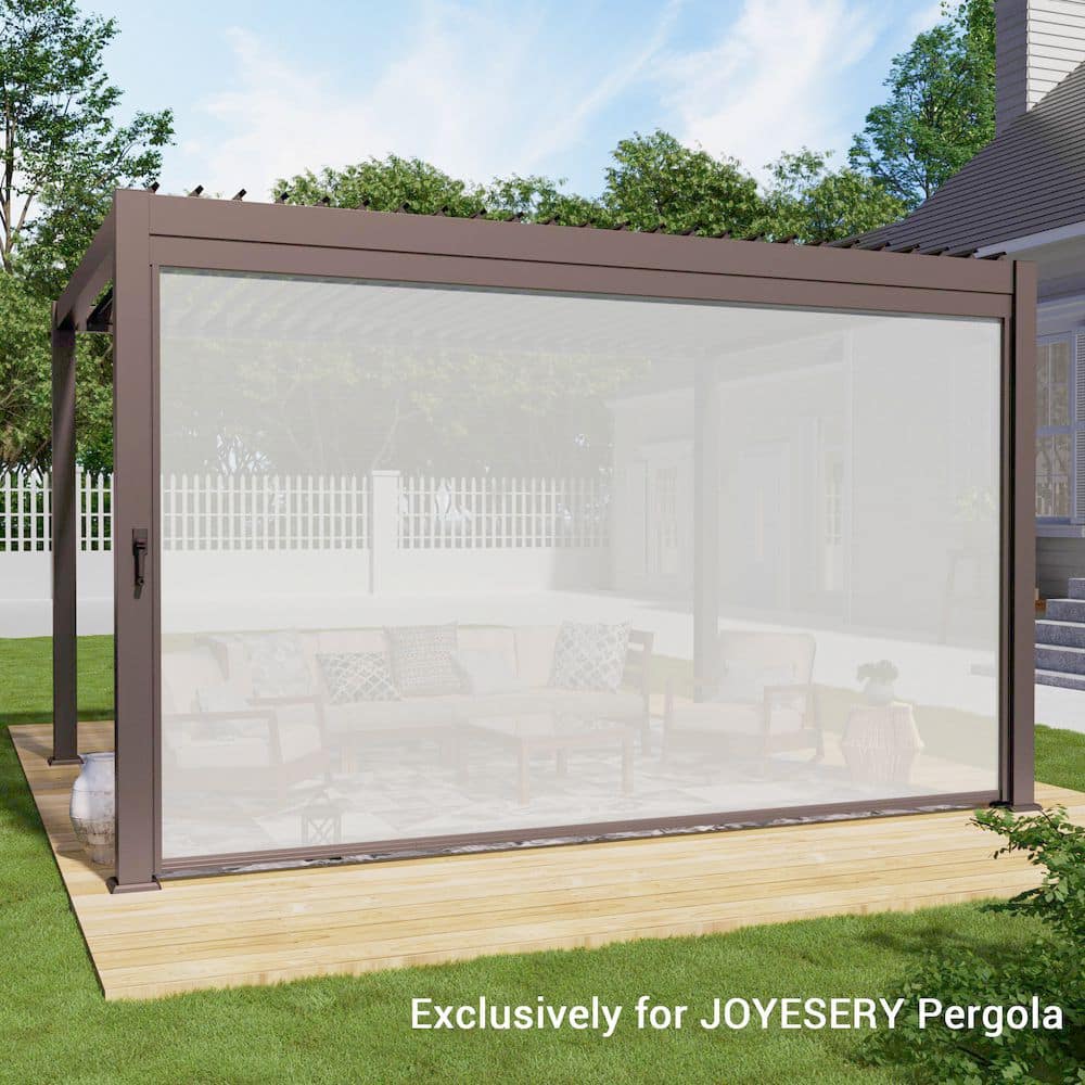 JOYESERY 13 ft. Outdoor Shade Pull Down Privacy Screen for Pergola ...