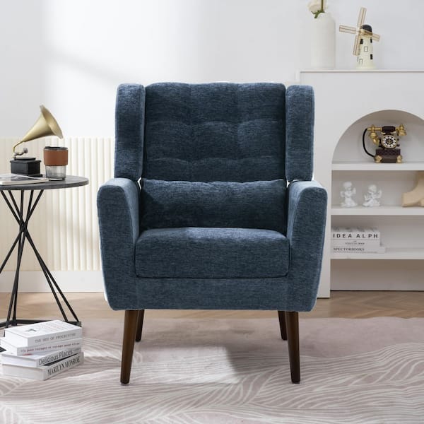 Modern Frame Upholstered Accent Chair in Dark Blue HD3455-B - The Home ...