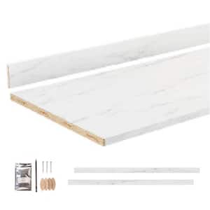STRETTA 6 ft. White Laminate Countertop Kit with Full-Thickness Square ...