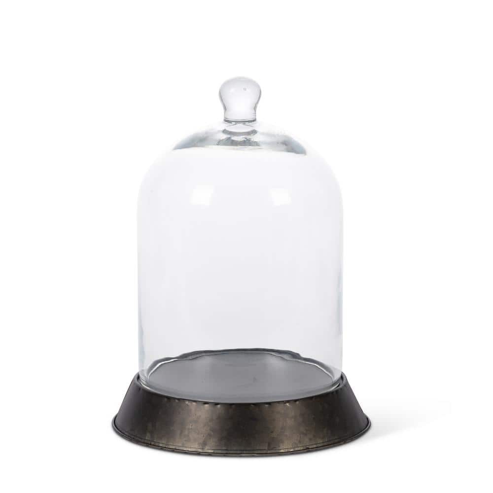 Lone Elm Studios 12.99 in. H Black Glass and Metal Cloche 95348EC - The ...
