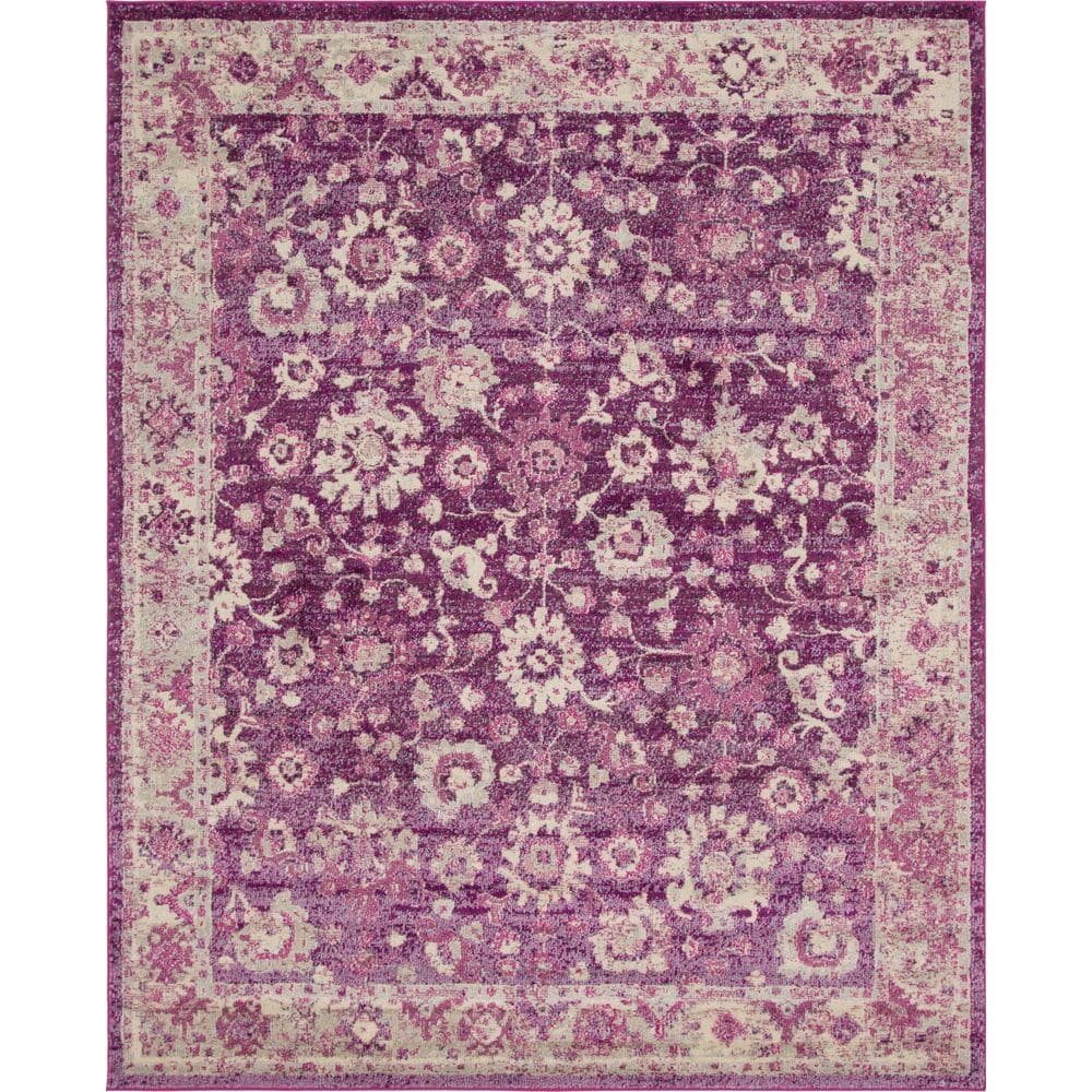 Unique Loom Penrose Krystle Purple 8 ft. x 10 ft. Area Rug 3143505 ...