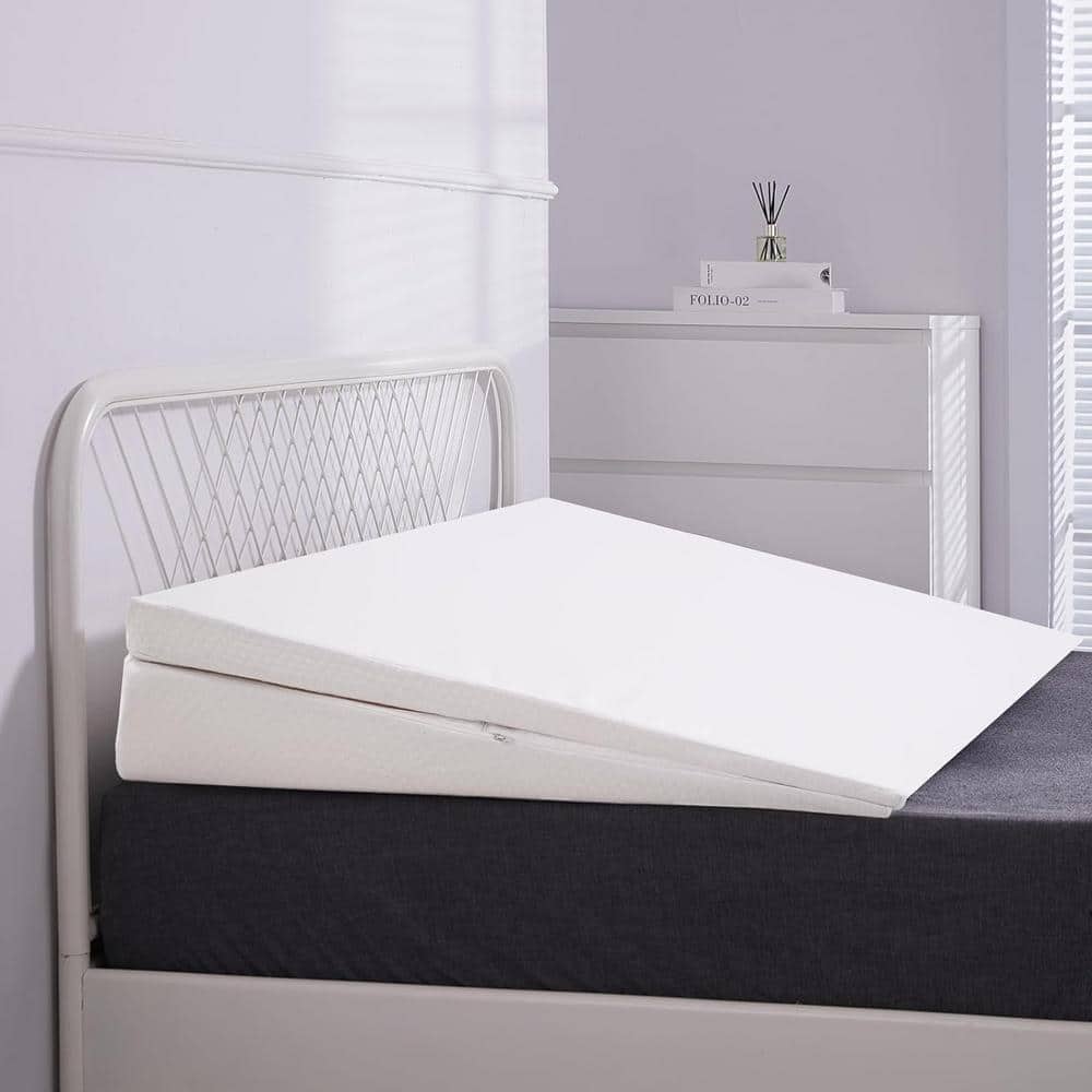 BOZTIY 7.5 in. H Bed Wedge Pillow Cushion Guard White-Twin Rectangular ...
