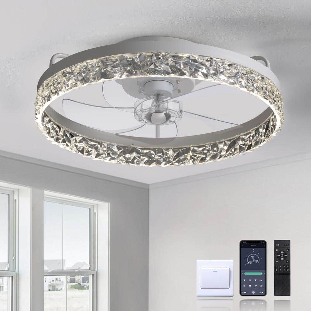 FANNEHONNE Diamond 1.67 ft. 20 in. Indoor White 2568 Lumens Modern ...