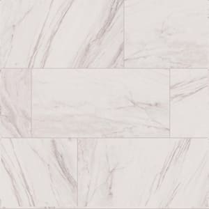 Daltile St. Clamont Ivory Marble 15 in. x 30 in. Glazed Porcelain Floor ...