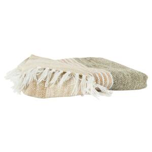 HomeRoots Brown Striped Cotton Throw Blanket 2000518770 - The Home Depot