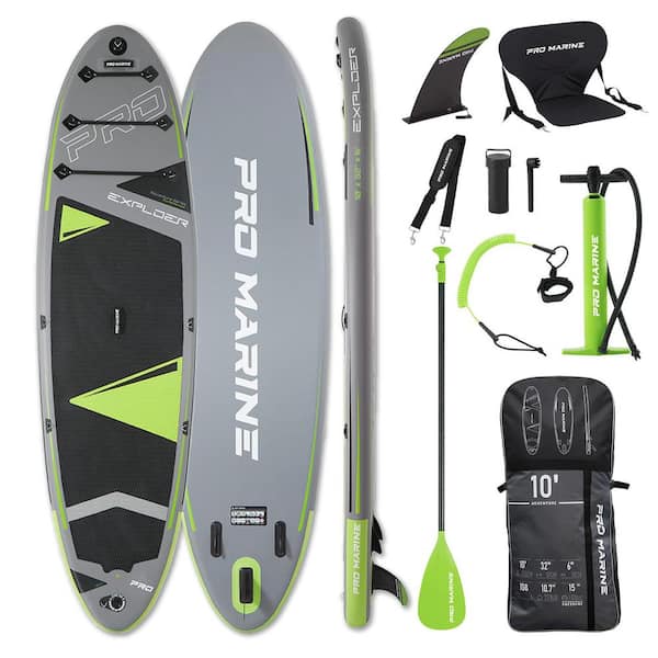 LTMATE 10 ft. Inflatable Stand Up Paddle Board in Green with Aluminum ...