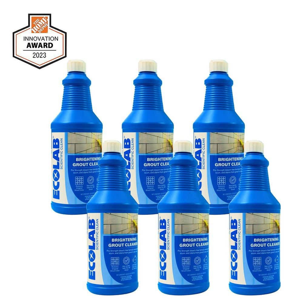 ECOLAB 32 oz. Brightening Grout Cleaner, Acid-Free Pro Formula, Deep ...