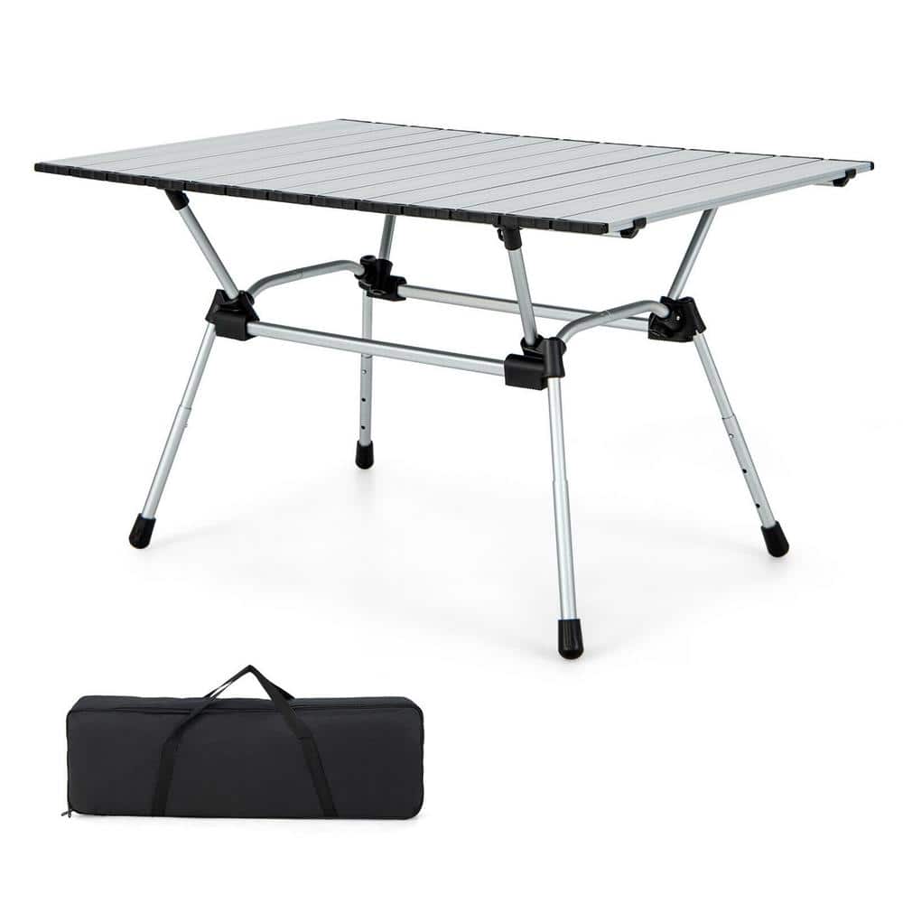 FORCLOVER Folding Heavy-Duty Aluminum Camping Table with Carrying Bag ...
