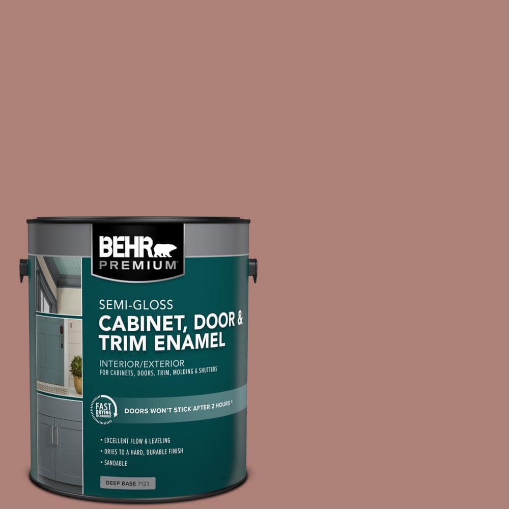 BEHR PREMIUM 1 gal. #S170-5 Smoke Bush Rose Semi-Gloss Enamel Interior ...