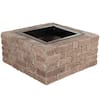 Pavestone RumbleStone 38.5 in. x 17.5 in. Square Concrete Fire Pit Kit ...