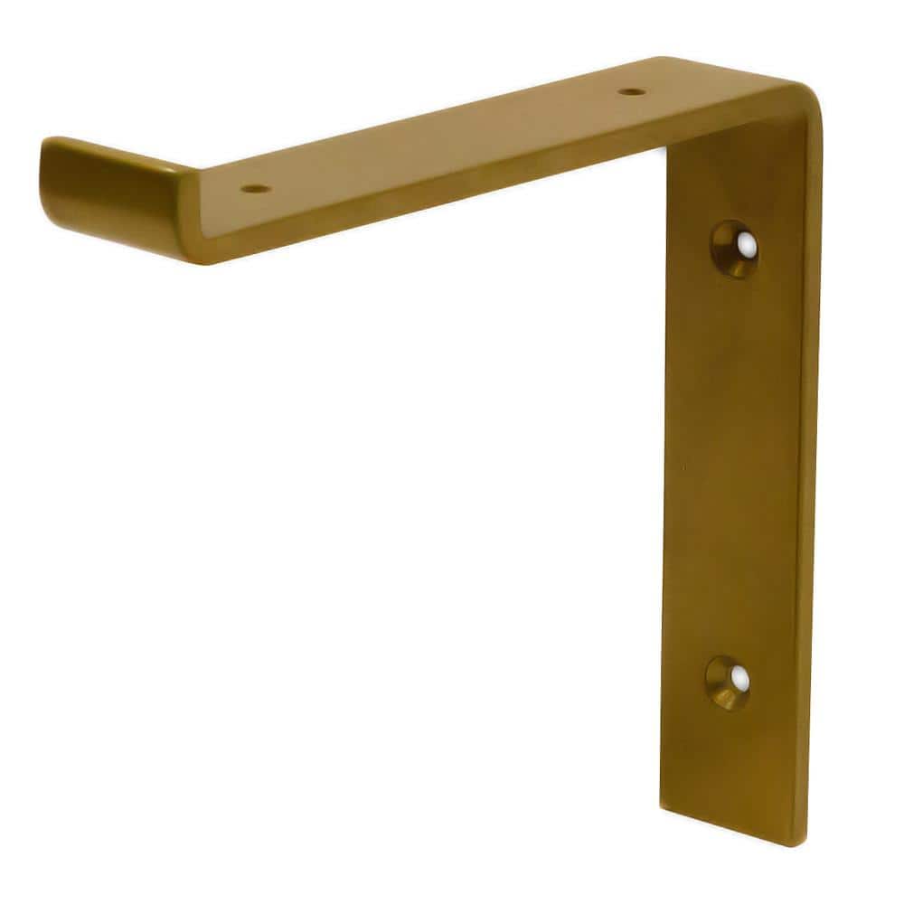 Crates & Pallet 8 in. Gold Steel Shelf Bracket For Wood Shelving 69106 ...