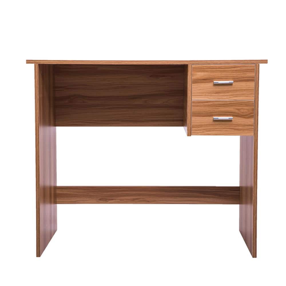Tidoin Modern 35.43 in. Retangular Light Wood Wood 2 Drawer Computer ...