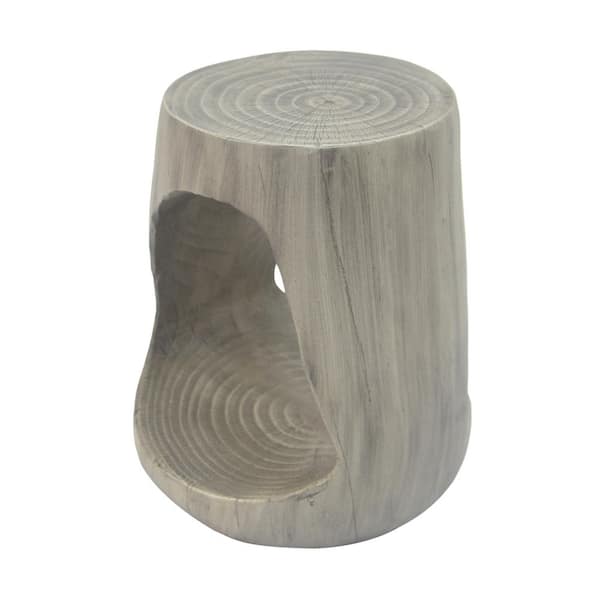 MGO Outdoor/Indoor Hollow Side Table, Wood-like Texture, Gray Color ...