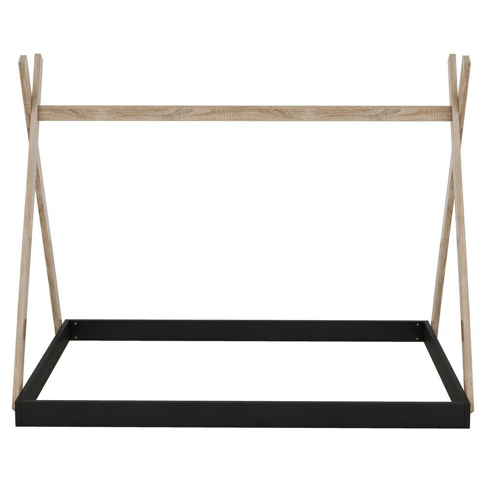 Harper & Bright Designs Tent Style Natural Wood Frame Full Size ...