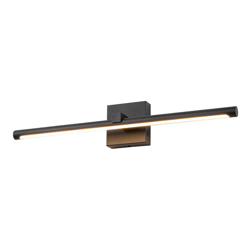 RRTYO Willow 1-Light 23.6 in. Modern Black Linear Dimmable Integrated ...