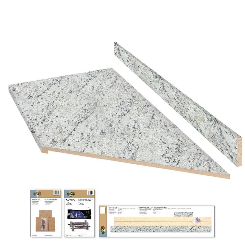 Hampton Bay 8 ft. Right Miter Laminate Countertop All-Inclusive Kit in ...