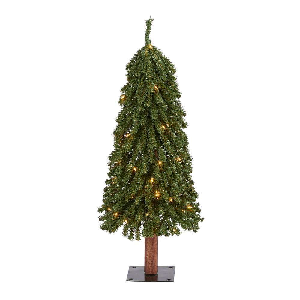 Nearly Natural 3 ft. Pre-Lit Grand Alpine Artificial Christmas Tree ...