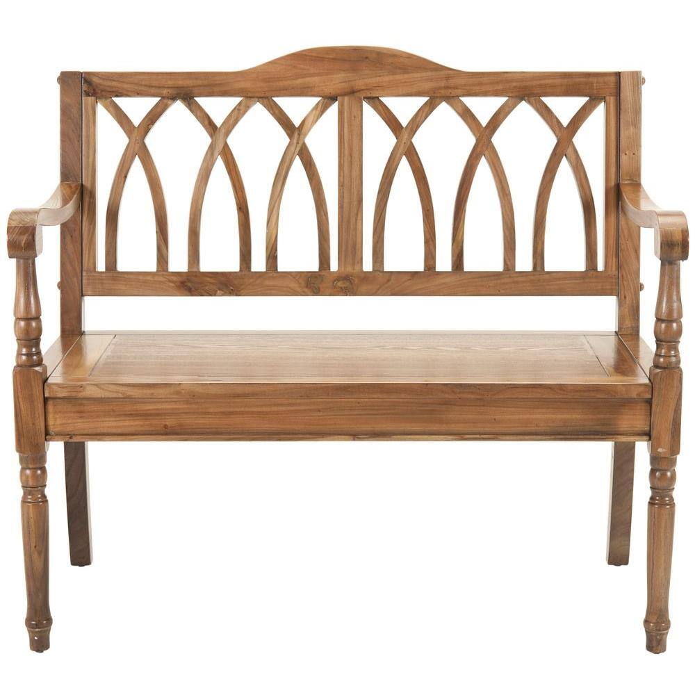 SAFAVIEH Benjamin Oak Bench AMH6500E - The Home Depot