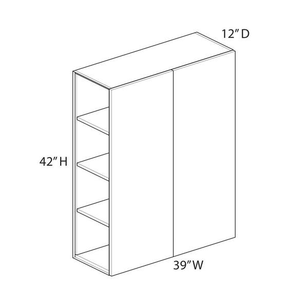Saratoga Slab 39 in. W x 42 in. H x 12 in. D in Greywood Plywood ...