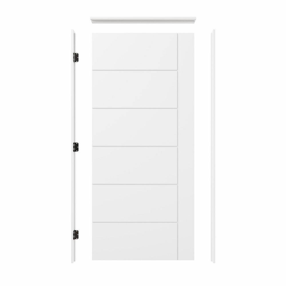 ARK DESIGN 36 in. x 80 in. 6-Panel Flush Right-Handed Painted Solid ...