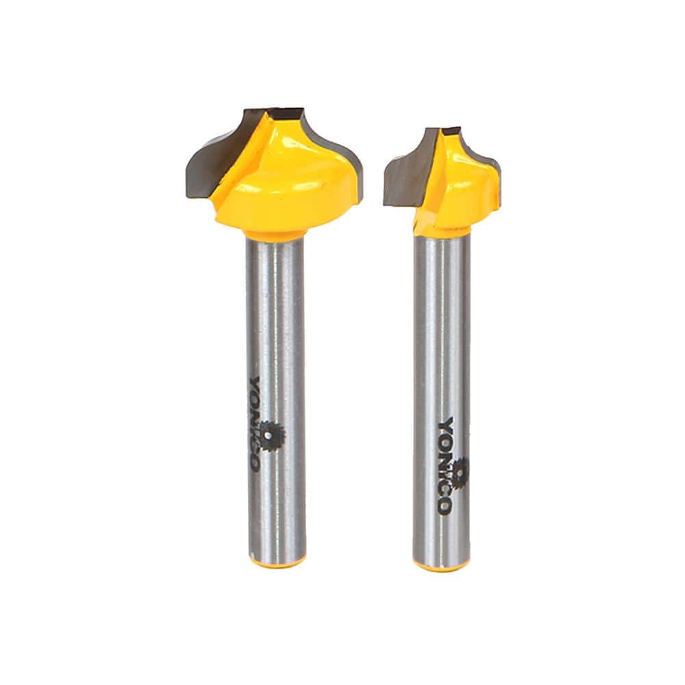 Yonico Ogee Groove 1/4 in. Shank Carbide Tipped Router Bit Set (2-Piece ...