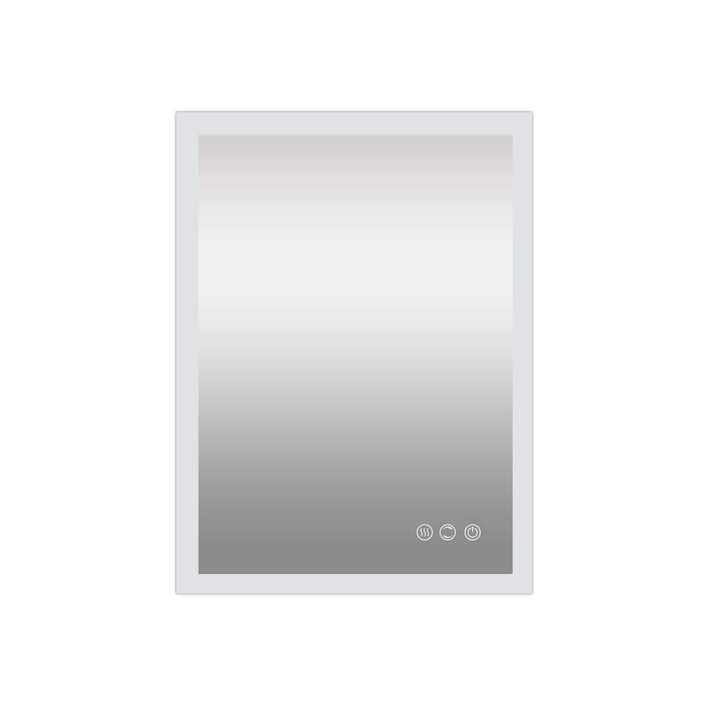 24 in. W x 36 in. H Rectangular Frameless Anti-Fog Wall-Mount Bathroom ...