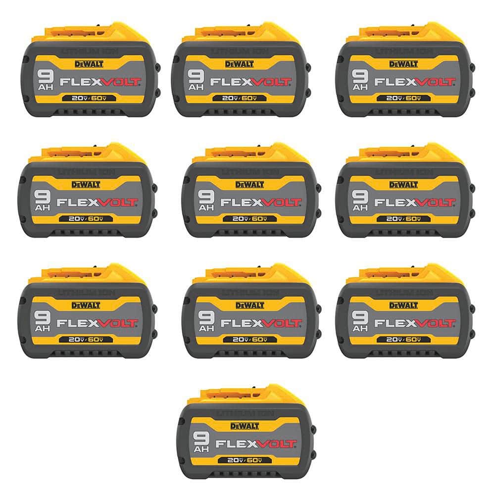 DEWALT FLEXVOLT 20V/60V MAX Lithium-Ion 9.0Ah Battery Pack (10-Pack) DCB609-10 - The Home Depot