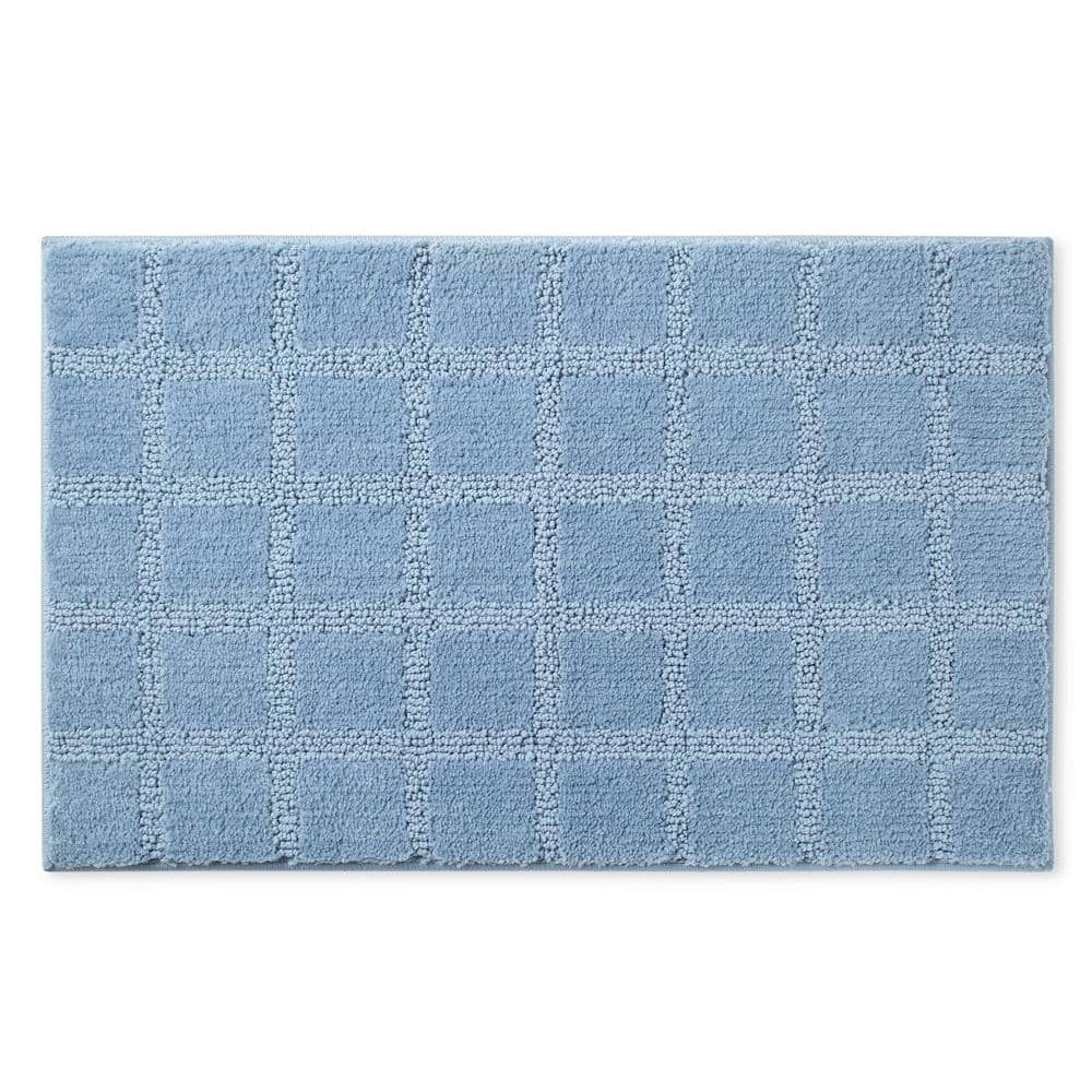 TOWN & COUNTRY LIVING Ultra Plush Windowpane Solid Washable Blue 20 ft ...