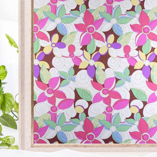 COTTON COLORS 35.4 in. W x 78.7 in. L Decorative and Privacy 3D Window ...