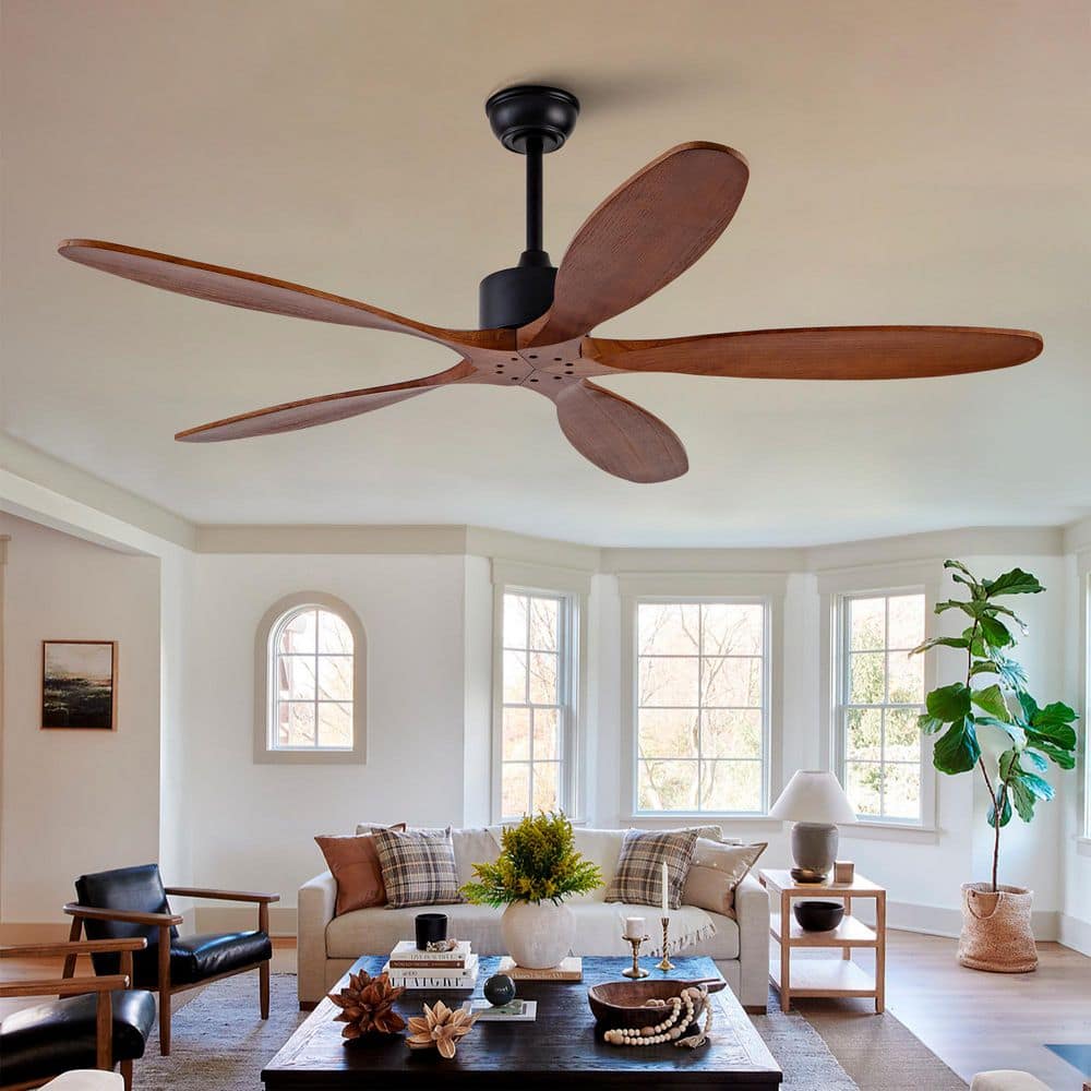 Reviews for Sunpez 60 in. Solid Wood Black + Dark Walnut Ceiling Fan ...