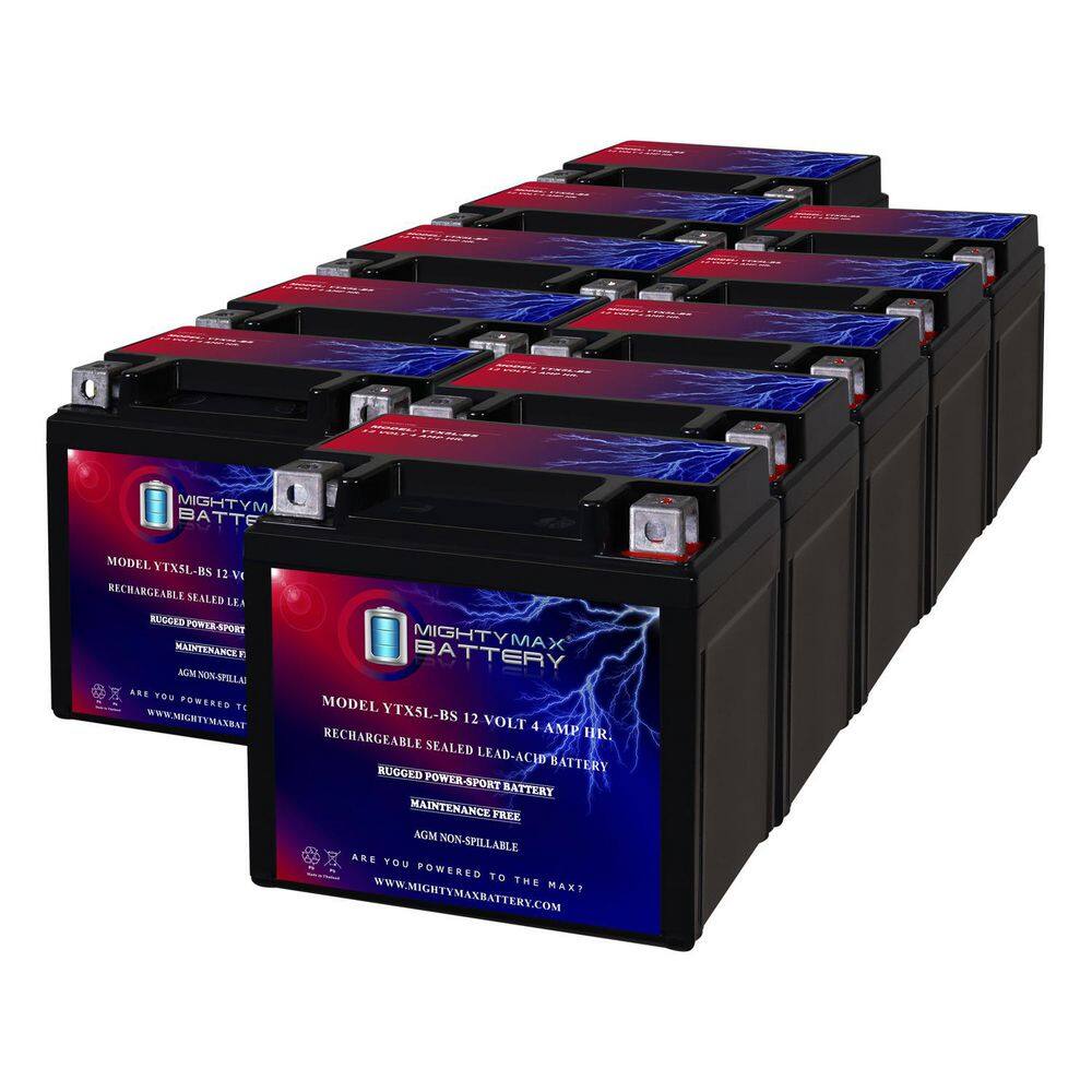 MIGHTY MAX BATTERY YTX5L-BS 12V 4Ah Replacement Battery Compatible with ...