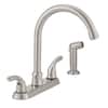 Glacier Bay Builders Double Handle Standard Kitchen Faucet with Side ...