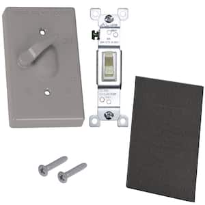 Commercial Electric 2-Gang Metal Weatherproof Blank Electrical Outlet ...