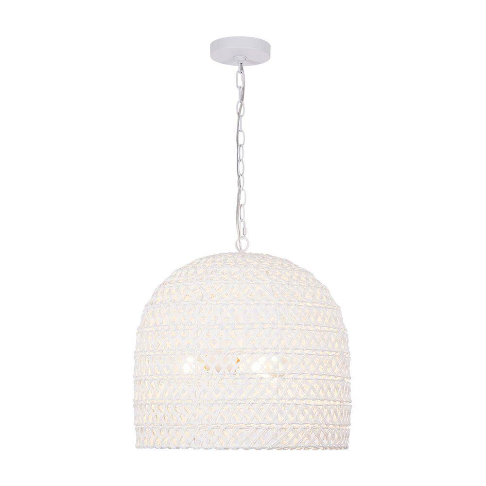 Alsy 3-Light White Rope Cage Pendant 24144-001 - The Home Depot