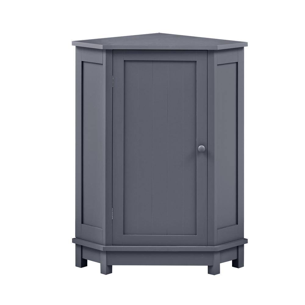 Polibi Modern Grey Bathroom Linen Cabinet, Corner Storage Cabinet with ...