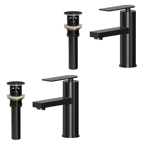 GRANDJOY 6 in. Single Handle Single Hole Bathroom Faucet with Pop-Up ...