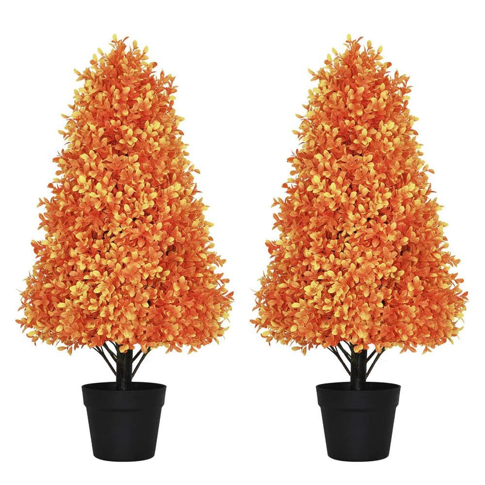 HOYMN 2.5 ft. Artificial Indoor/Outdoor Topiary Boxwood Tree, Fake ...