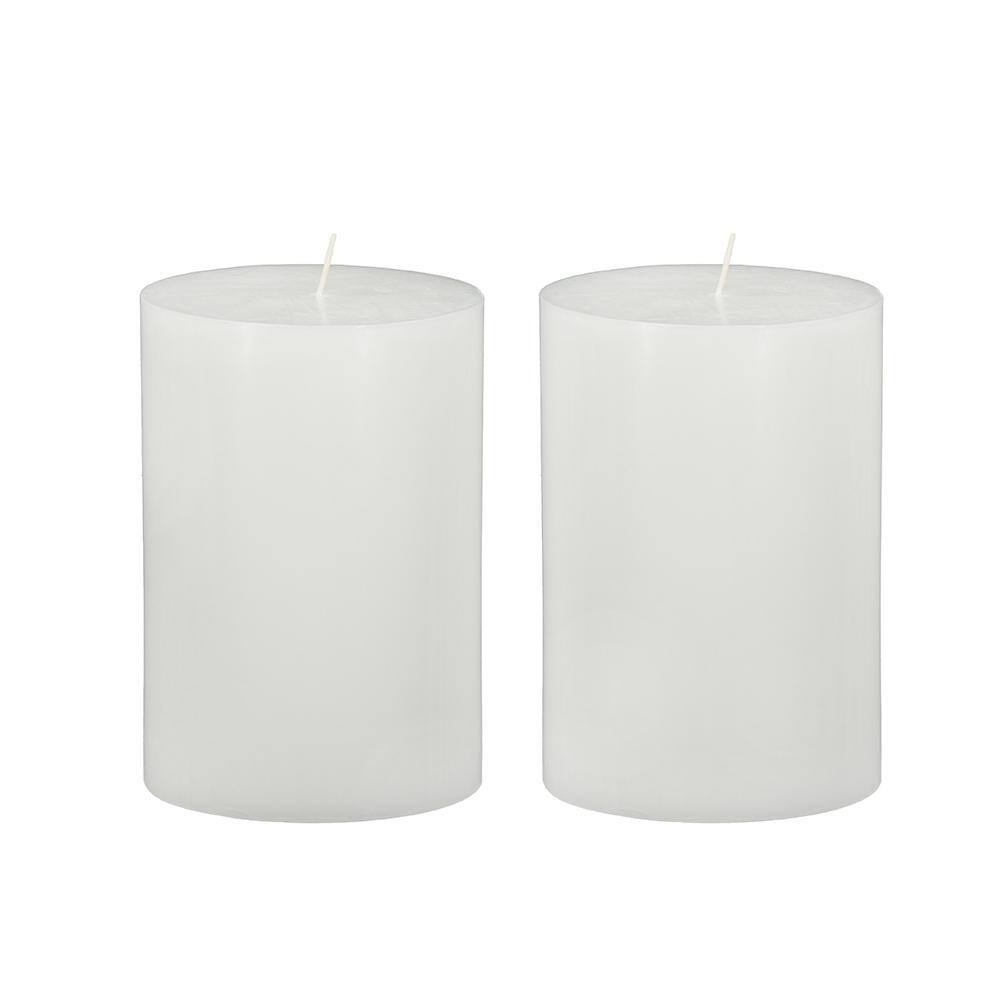 4 in. W x 6 in. H White Unscented Soy Wax Candle (2-Pack) for Any ...