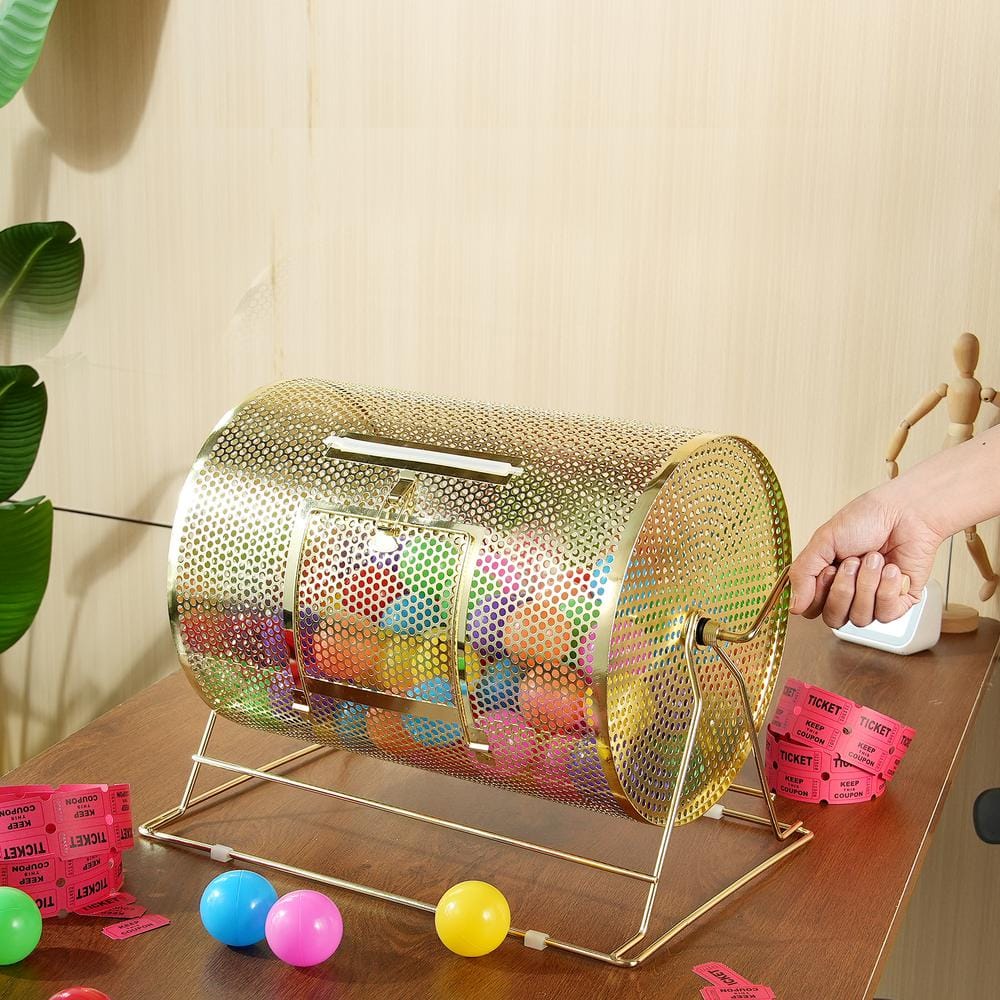 VEVOR Raffle Drum, Holds 5000 Tickets or 200 Ping Pong Balls, Metal ...