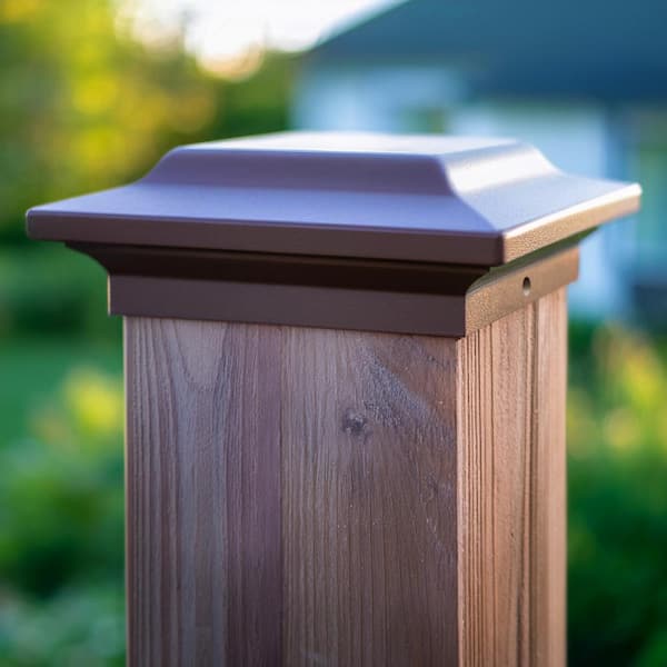 CLASSY CAPS 4 in. x 4 in. Brown Aluminum Fence Post Cap NSM44R - The ...