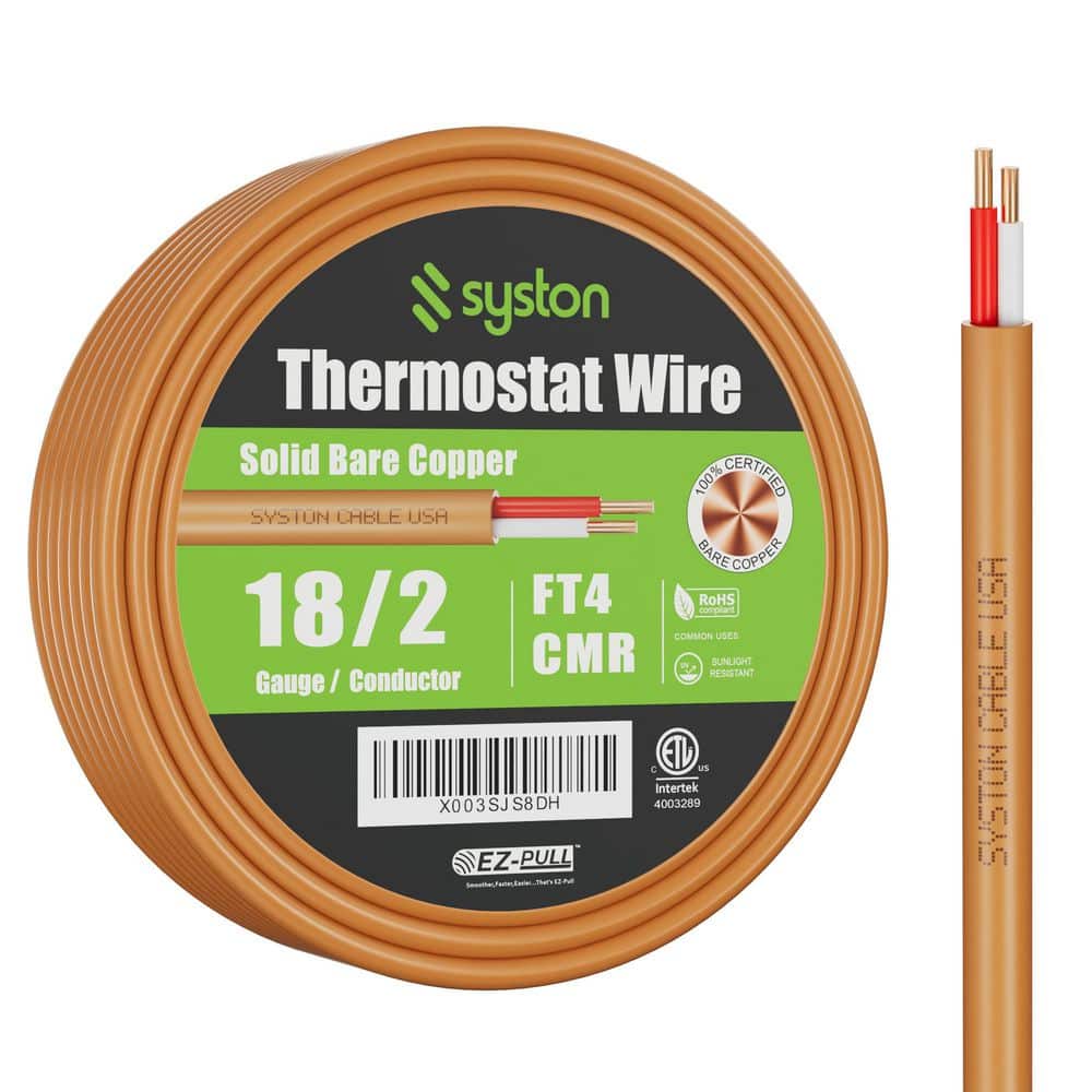 Syston Cable Technology 100 ft. 18/2 Brown Solid BC CMR/CL3R Thermostat ...
