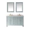 ROSWELL Charlotte 60 in. Vanity in Finnish Green with Carrara White ...