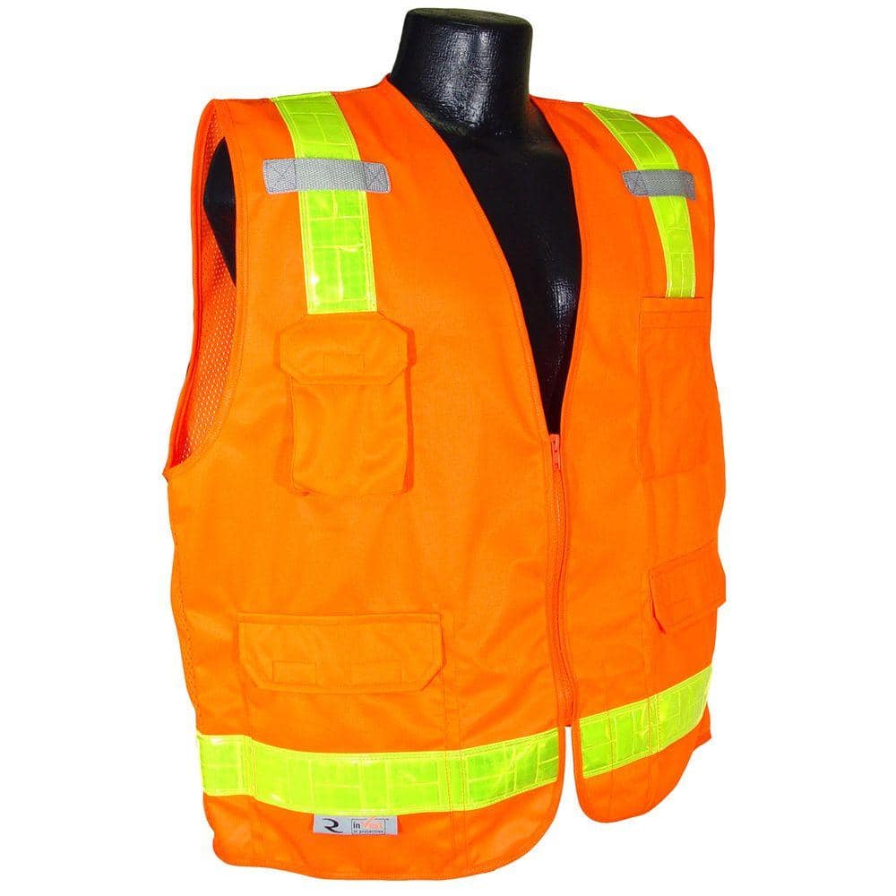 Radians Surveyor Vest with Orange Xlarge Prism Reflector SV7POXL - The ...