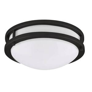 AMAX LIGHTING JR 17 in. 1-Light Black LED Flush Mount Light 4000K LED ...