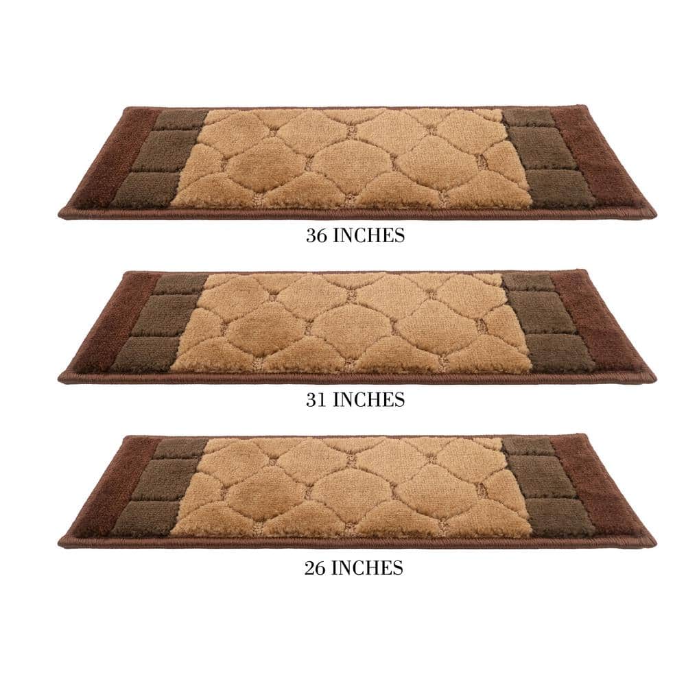 RugStylesOnline Custom Size Stair Treads Volley Brown 6 in. x 26 in ...