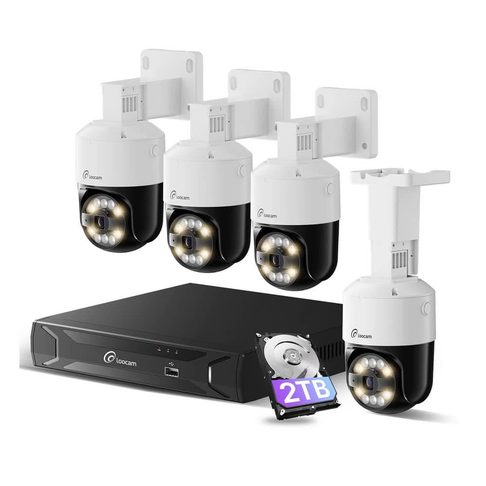 LOOCAM AI Powered 4K Ultra HD 8-Channel PoE NVR Security Camera System ...