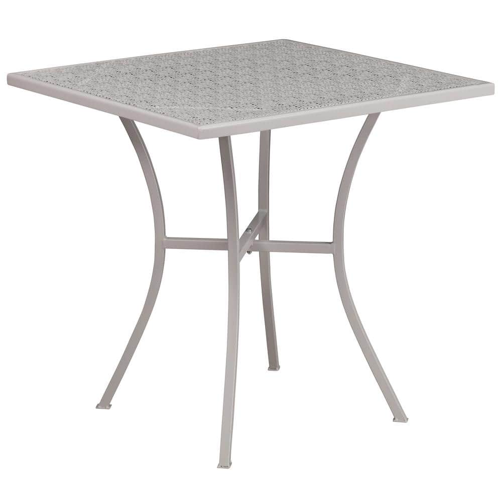 Carnegy Avenue Light Gray Square Metal Outdoor Bistro Table CGA-XU ...